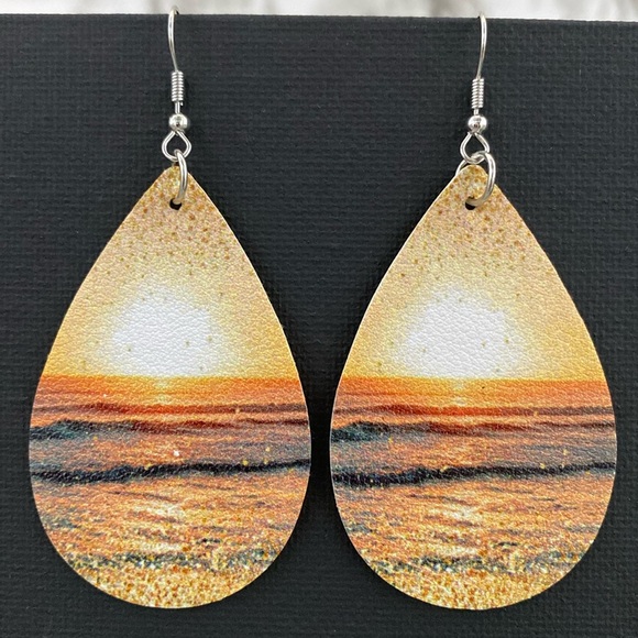 Jewelry | 325 Beach Sandy Sunset Dangle Tear Drop Earrings | Poshmark